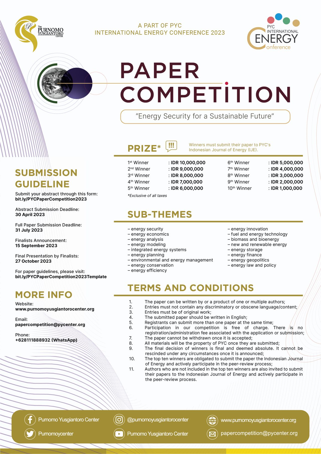 Paper Competition - PYC IEC 2023
